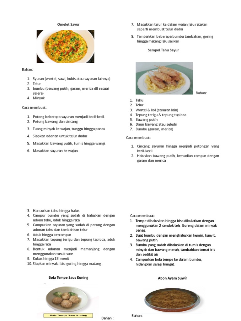 Booklet Resep Sayur | PDF
