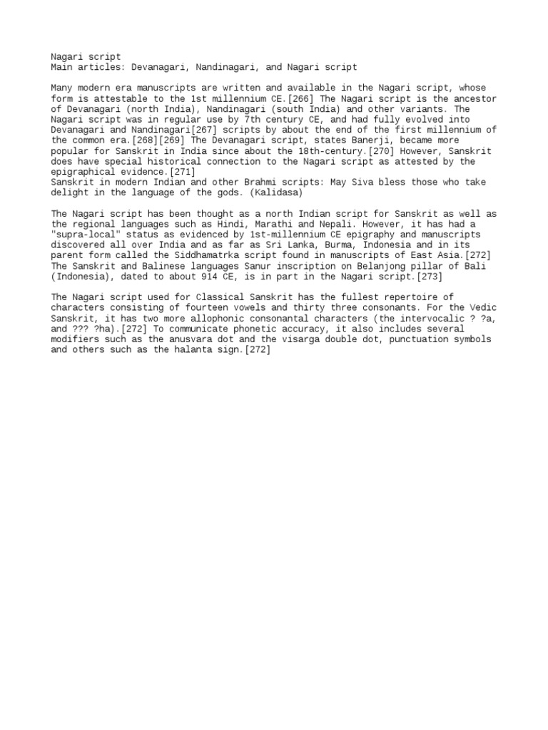 Nagari Script | Download Free PDF | Sanskrit | Symbols
