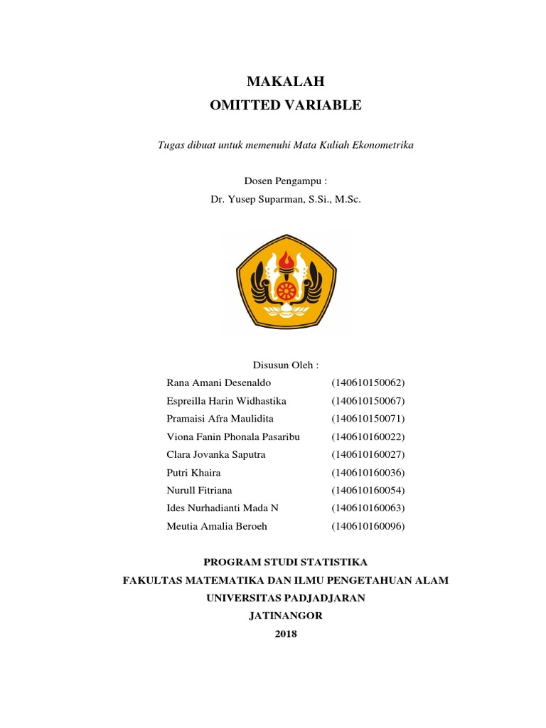 Makalah Omitted Variable (Rev) | PDF | Metode & Bahan Ajar