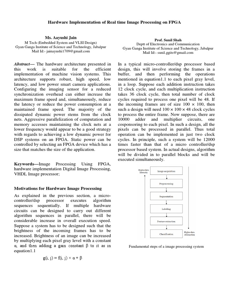 Abstract - The Hardware Architecture Presented In: Hardware Implementation of Real Time Image ...