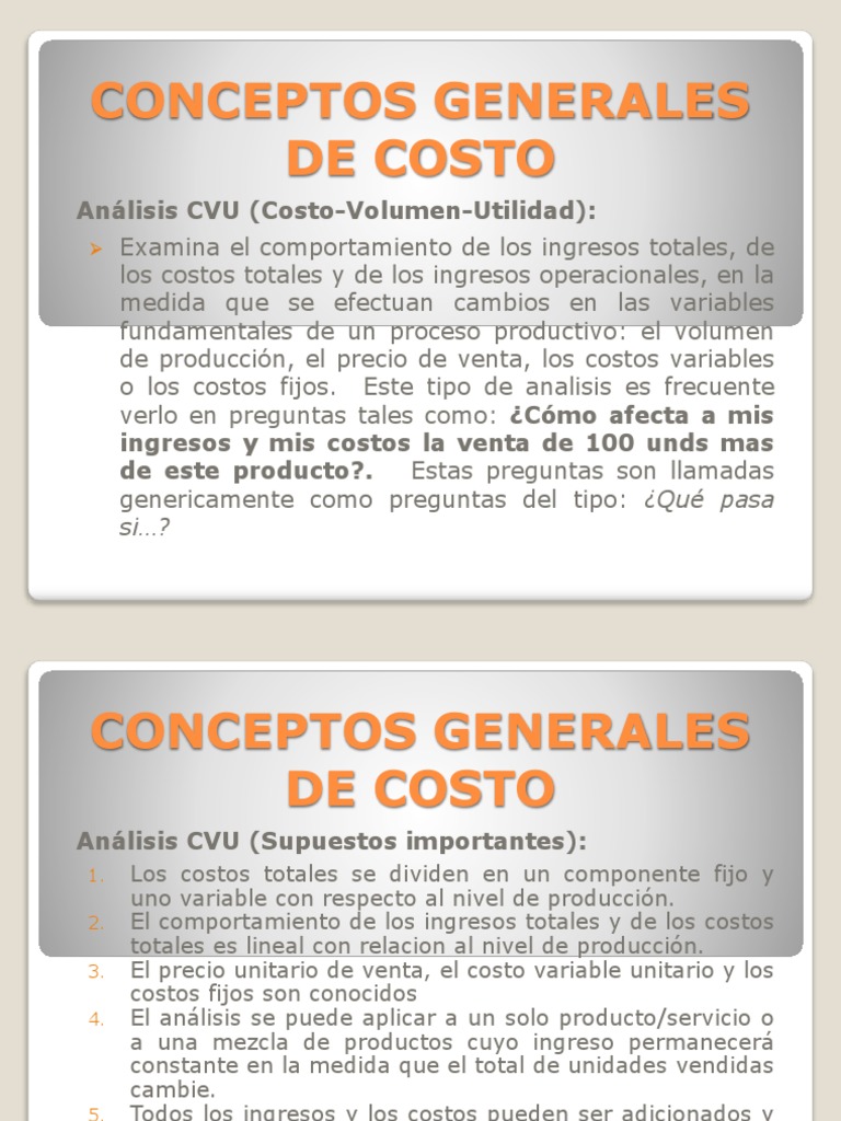 Conceptos Generales de Costo | PDF | Planificación | Presupuesto