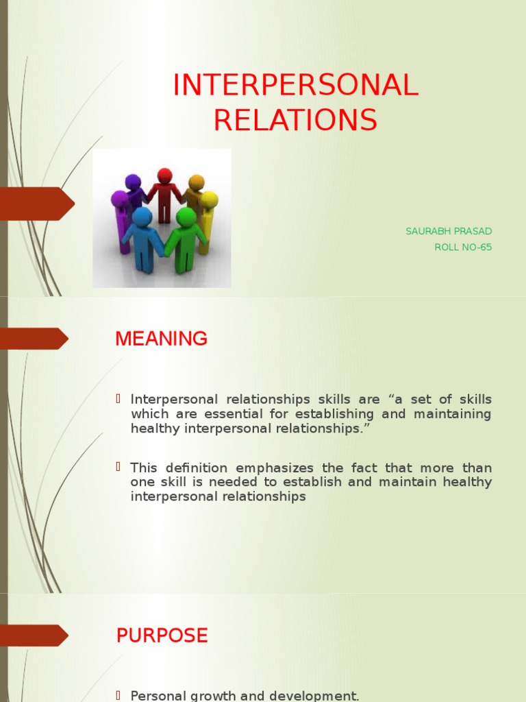Interpersonal Relations: Saurabh Prasad Roll No-65 | PDF ...
