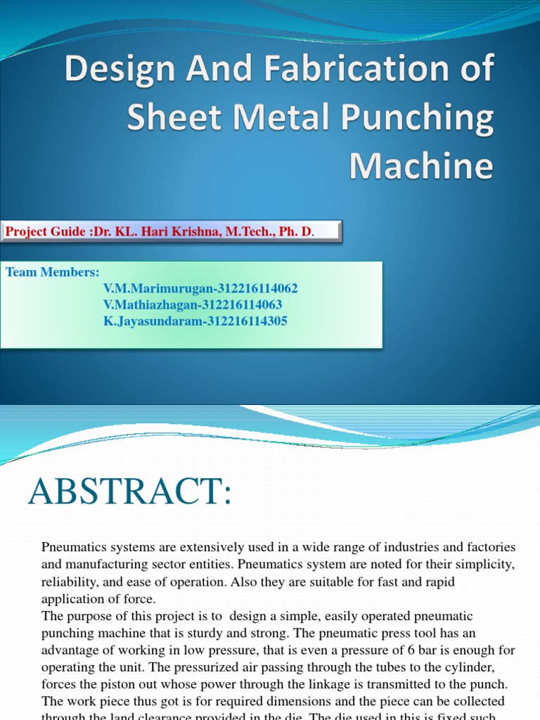 Design and Fabrication of a Pneumatic Punching Machine | PDF | Engines ...
