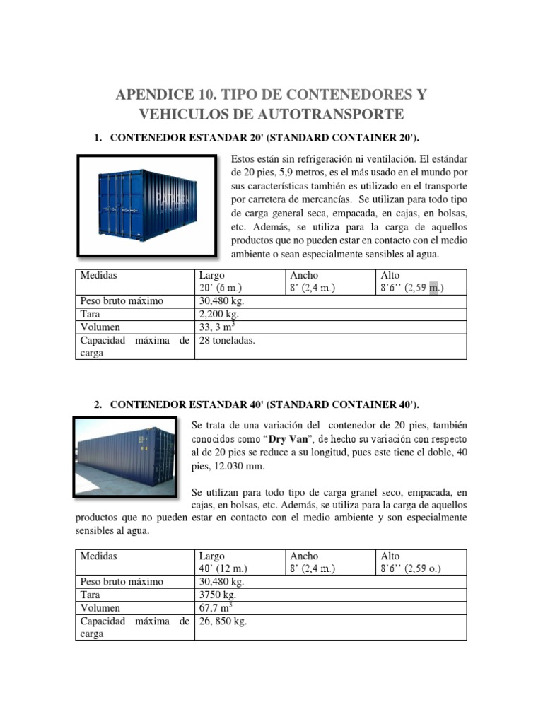 Ramirez Cesar Tipos de Contenedores 3º1 | PDF | Remolque (Vehículo ...