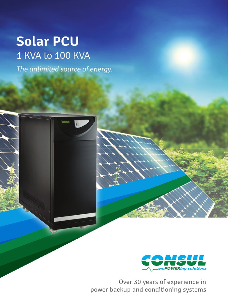 Solar PCU: 1 KVA To 100 KVA | PDF | Power Inverter | Battery Charger