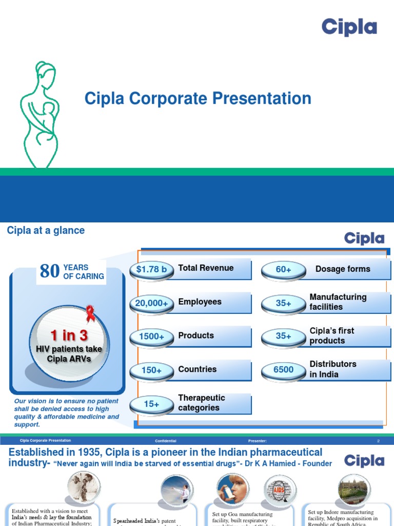 Cipla Corporate Presentation PDF | PDF | Management Of Hiv/Aids | Hiv/Aids