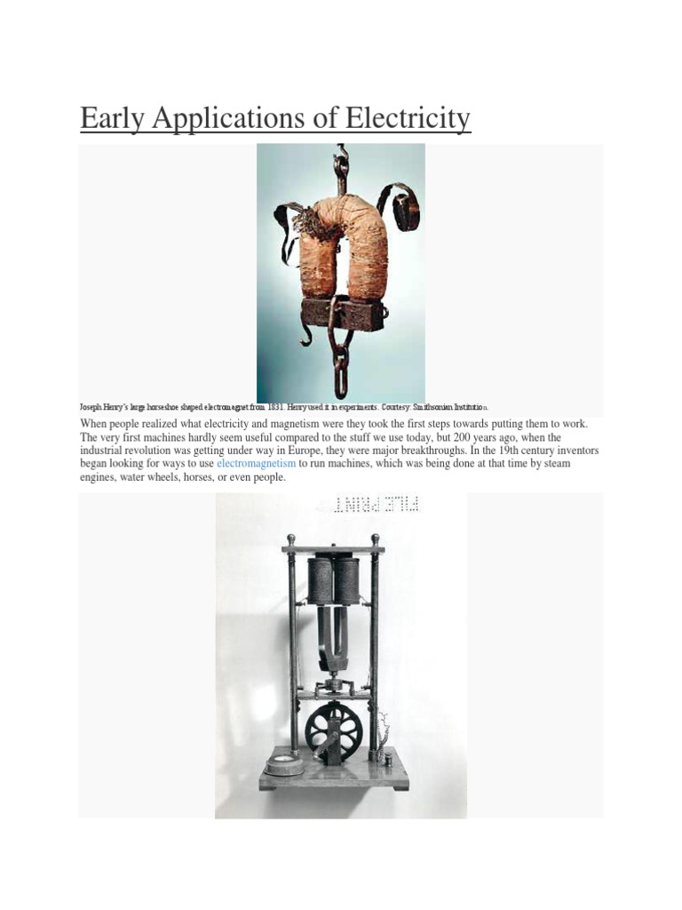Early Applications of Electricity | PDF | Electric Generator | Electricity