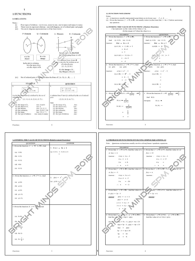 Seminar Add Maths F4 1-4 PDF | PDF | Equations | Function (Mathematics)