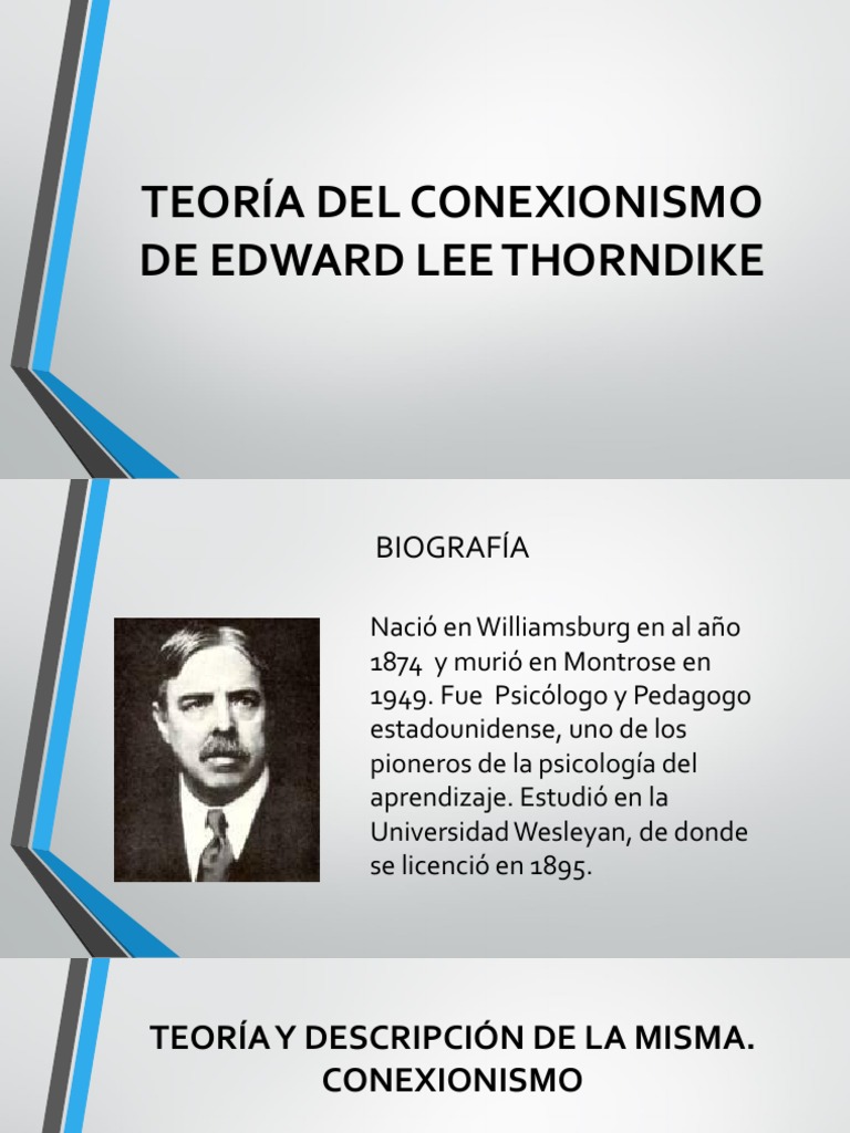 Teoría del Conexionismo de Thorndike | PDF | Realimentación | Aprendizaje