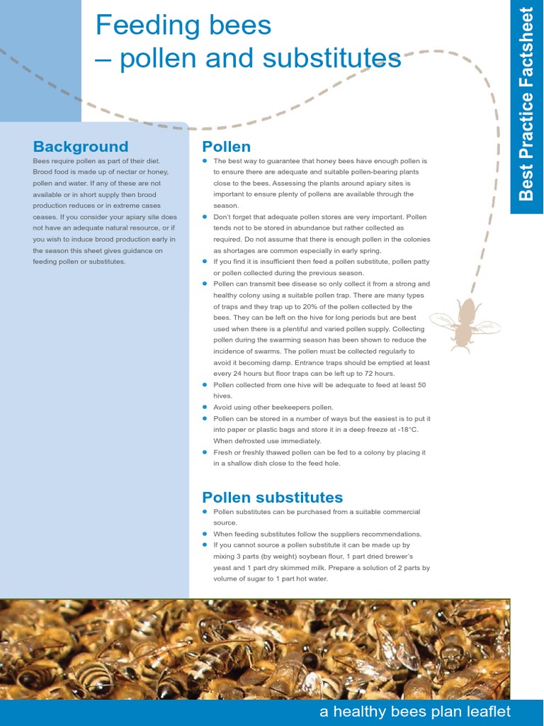 Feeding Bees - Pollen and Substitutes - Best Practise Guidance No 7c ...