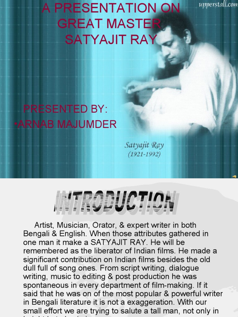 The Great Master Satyajit Ray | PDF | South Asia | Cinema