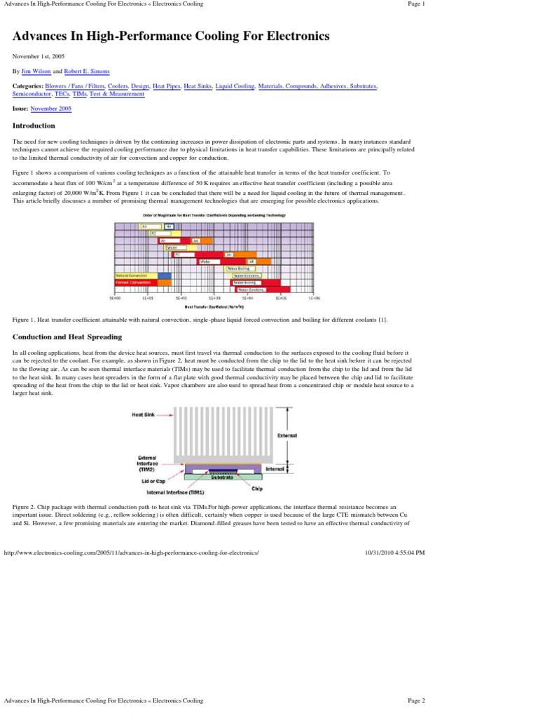 Advances in High-Performance Cooling | PDF | Thermal Conductivity ...