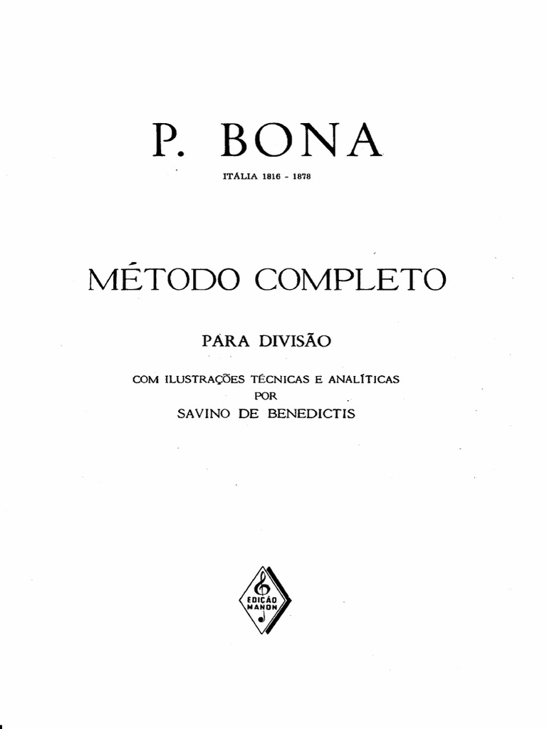 Benedictis, Savino. P. Bona - Metodo Completo para Divisao PDF | PDF