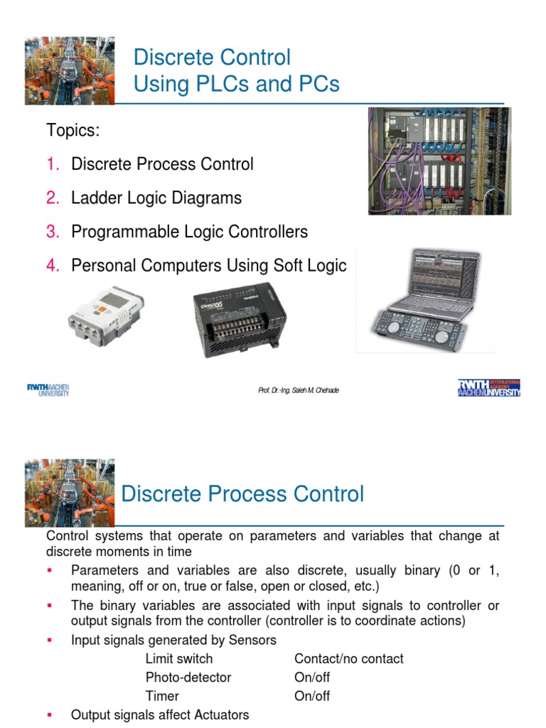 Discrete Control Using Plcs and PCS: Prof. Dr.-Ing. Saleh M. Chehade | PDF | Programmable Logic ...