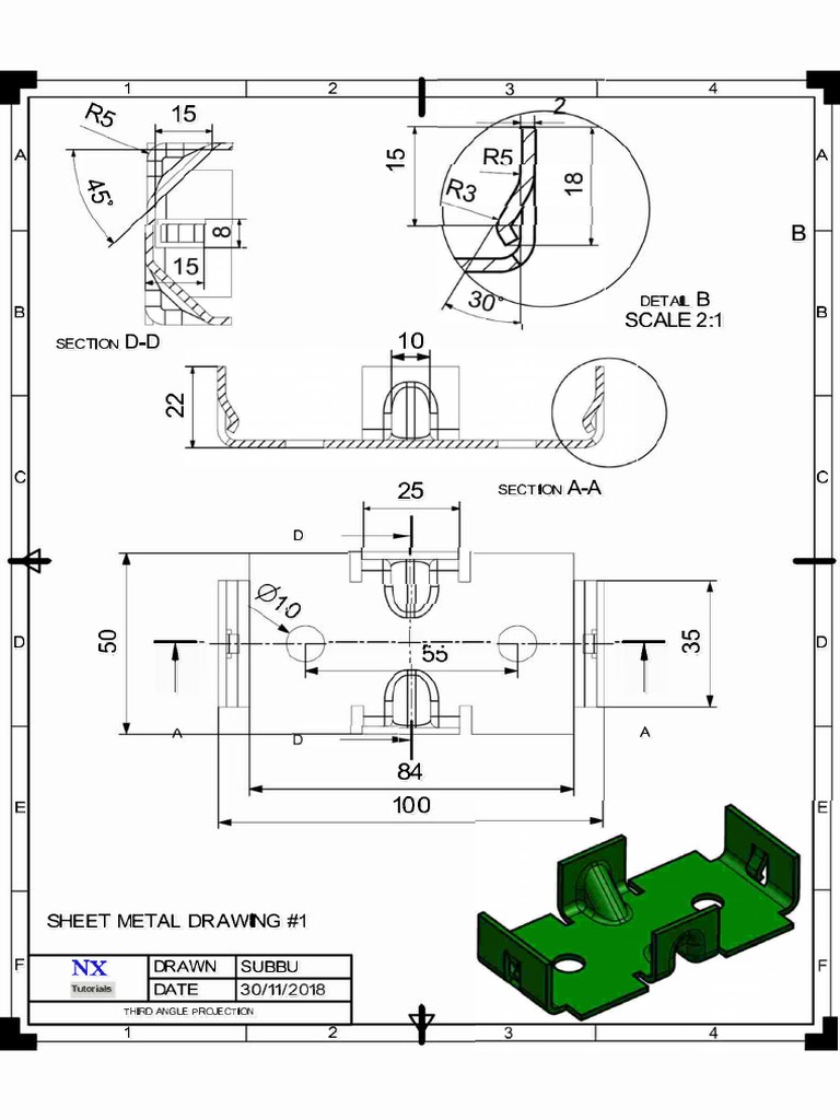 Siemens NX 10 Sheet Metal Tutorial | PDF