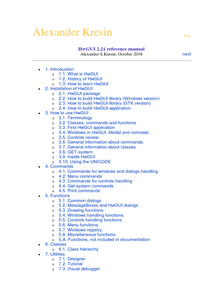 HwGUI Documentation 1 PDF | PDF | Library (Computing) | Software Development
