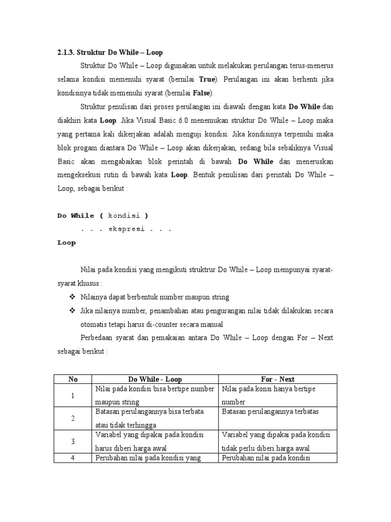 Struktur Do While | PDF | Komputer