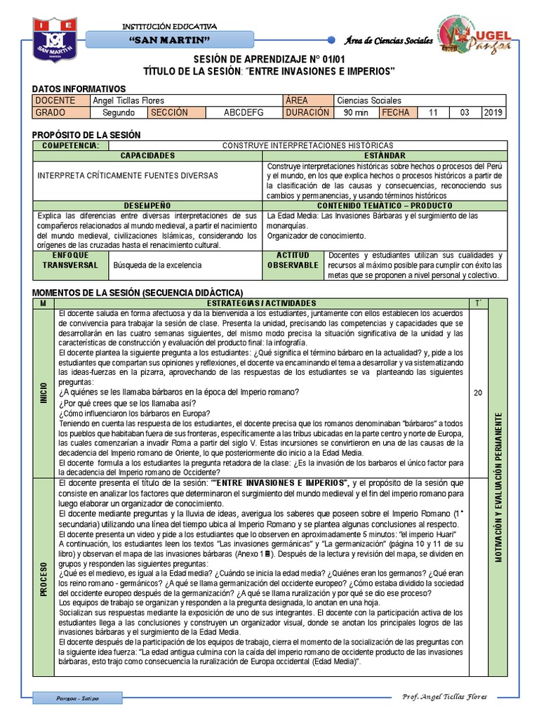 Sesion 1 Cc. SS 2° | PDF | Edades medias | imperio Romano