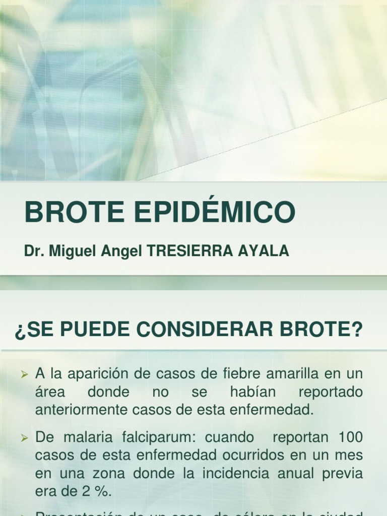 Brote epidémico | Epidemias | Epidemiología