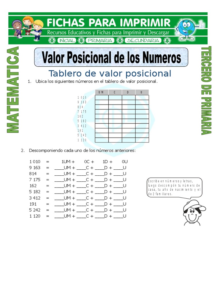 Hojas De Trabajo Sobre Redondeo Y Valor Posicional Para Tercer Grado