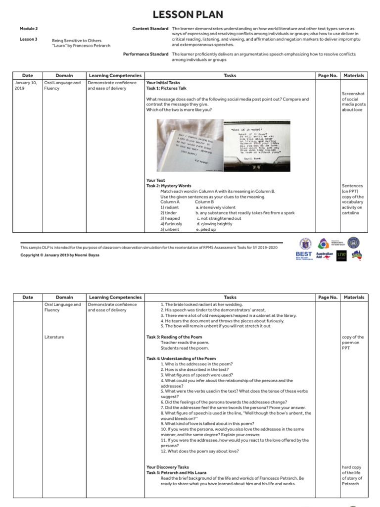 DLP For Classroom Observation Simulation | PDF | Fluency | Conversation