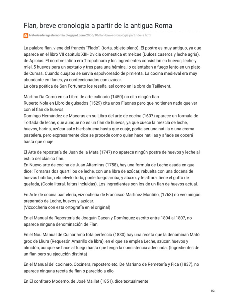 Flan Historia | PDF | Postres | Huevo como alimento