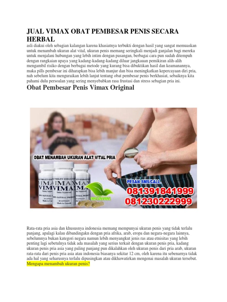 Vimax: Obat Herbal Pembesar Penis | PDF