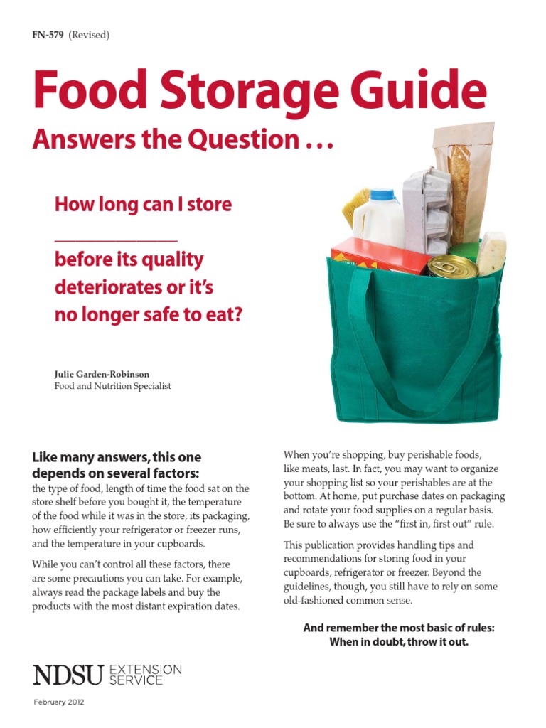 Food Storage Guidelines and Tips | PDF | Food Storage | Refrigerator