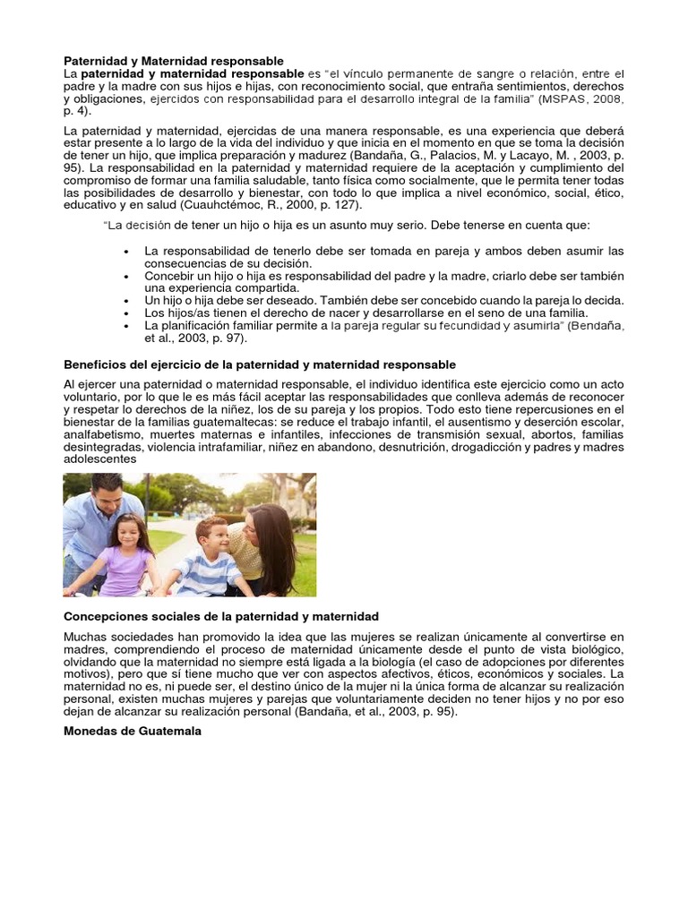 Paternidad y Maternidad Responsable | Descargar gratis PDF | Cuidado de salud del gobierno ...