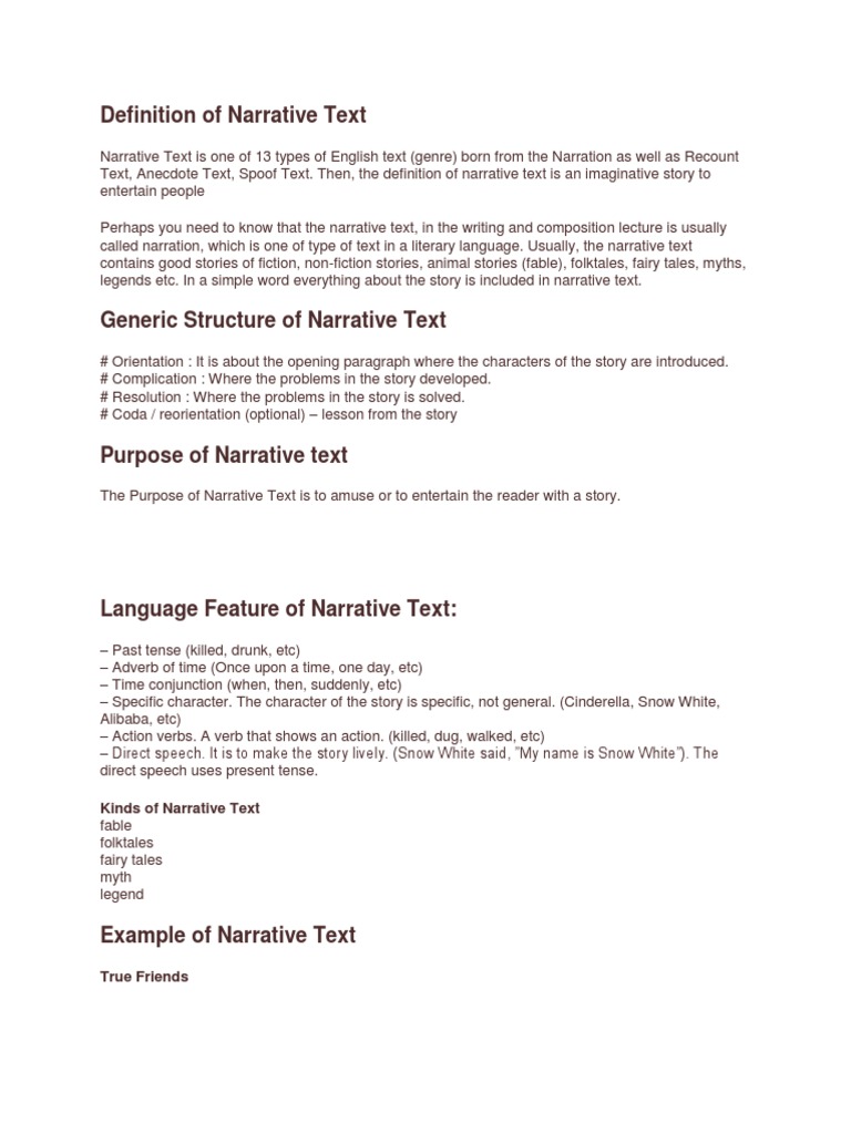 Definition of Narrative Text | PDF | Fairy Tales | Narrative
