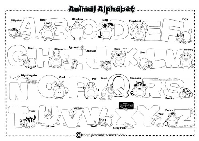 Abecedario en Ingles para Colorear | PDF