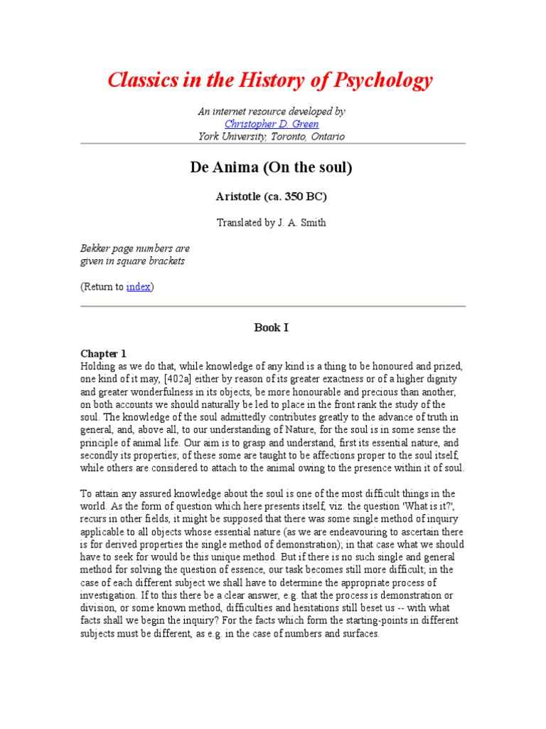 Aristotel - Despre Suflet | PDF | Substance Theory | Soul