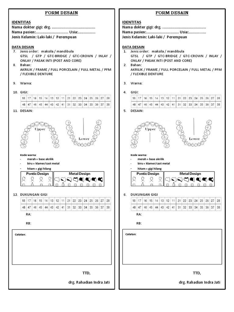 Form Prostho Kecil | PDF
