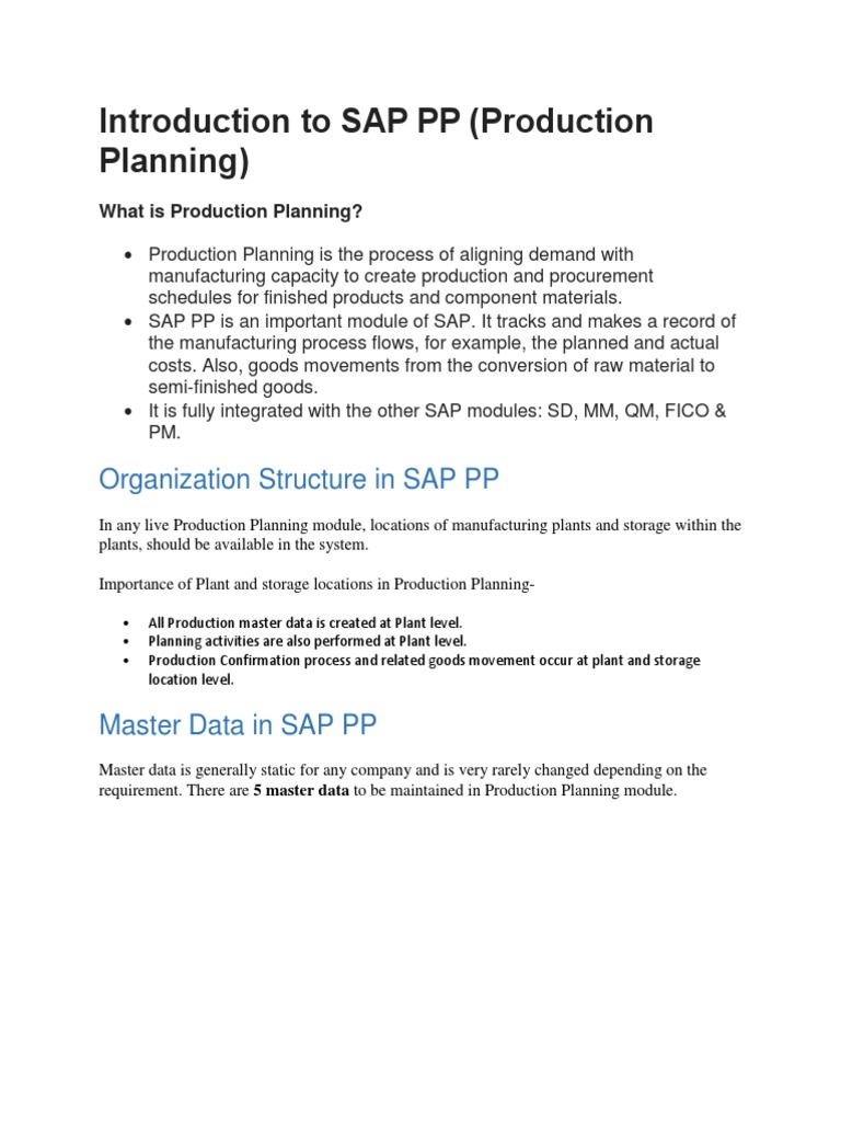 SAP PP Flow | PDF | Industries | Economic Sectors