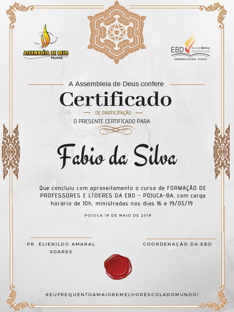 Certificado Ebd | PDF