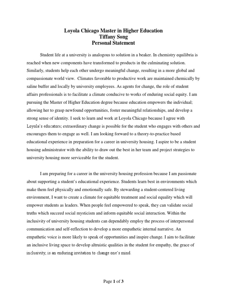 Tiffany Song Personal Statement | PDF | Mentorship | Empathy