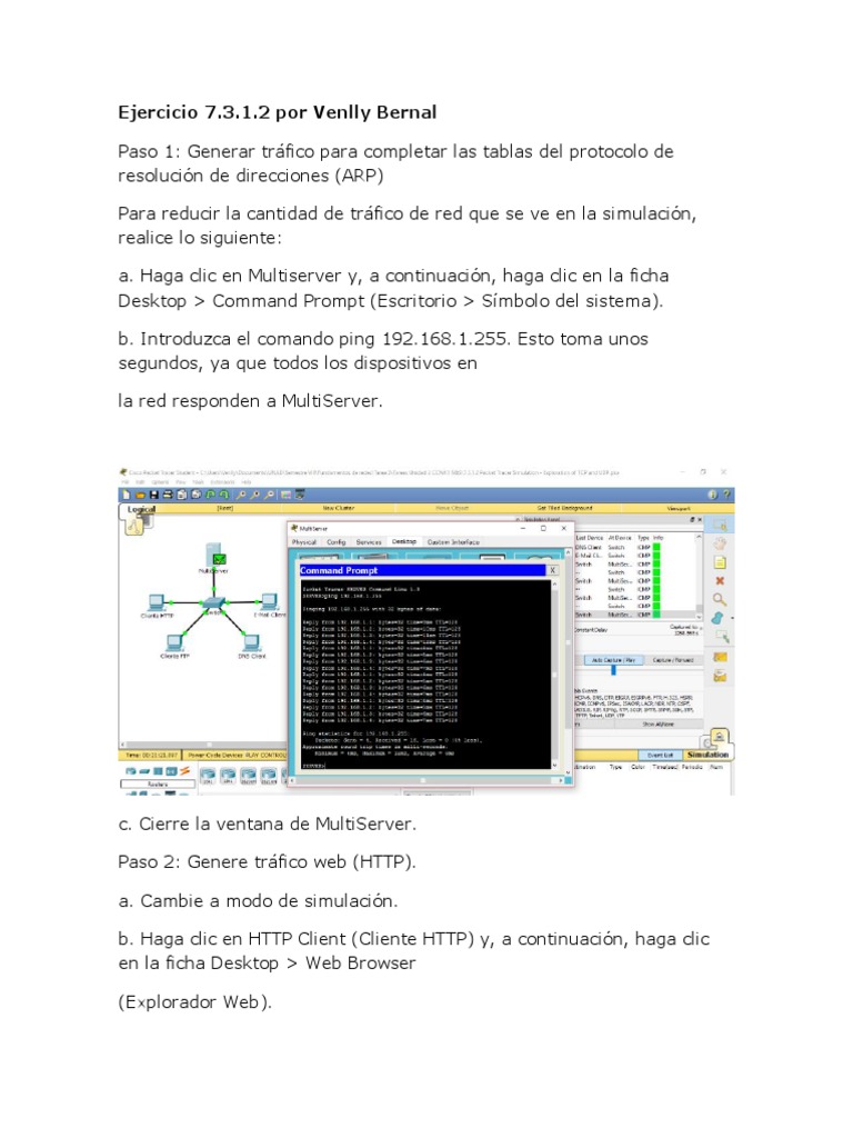 7 3 1 2 Packet Tracer Simulation Exploration Of Tcp And Udp Instructions Ig Venlly Bernal
