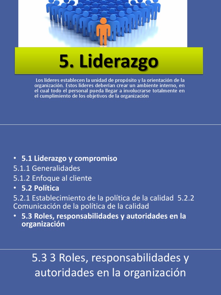 Debe Liderazgo Norma ISO 9991 | PDF | Gestión de la calidad | Calidad ...