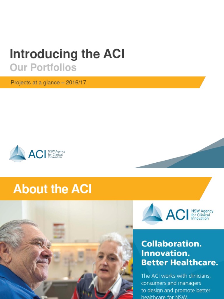 Introducing The ACI: Our Portfolios | PDF | Patient | Health Care