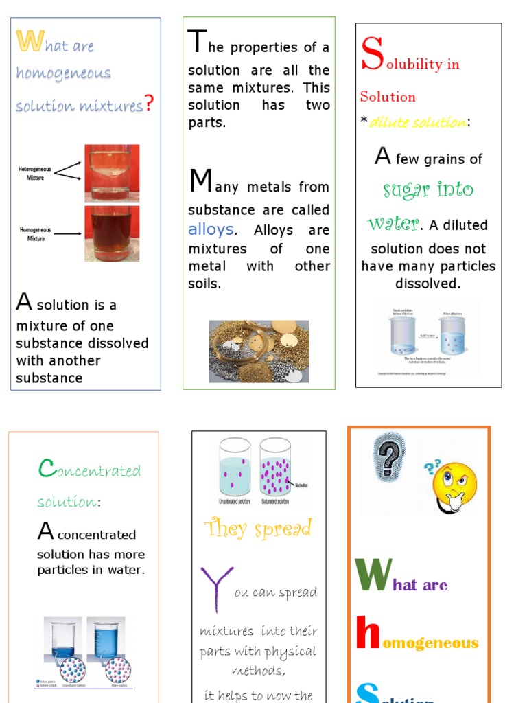 What Are Solution Homogeneous Mixtures | PDF