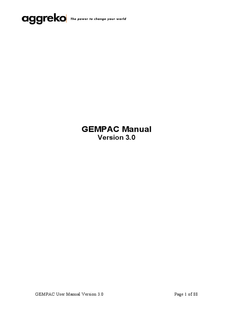 Guide to the GEMPAC Generator Control and Protection System User Manual ...