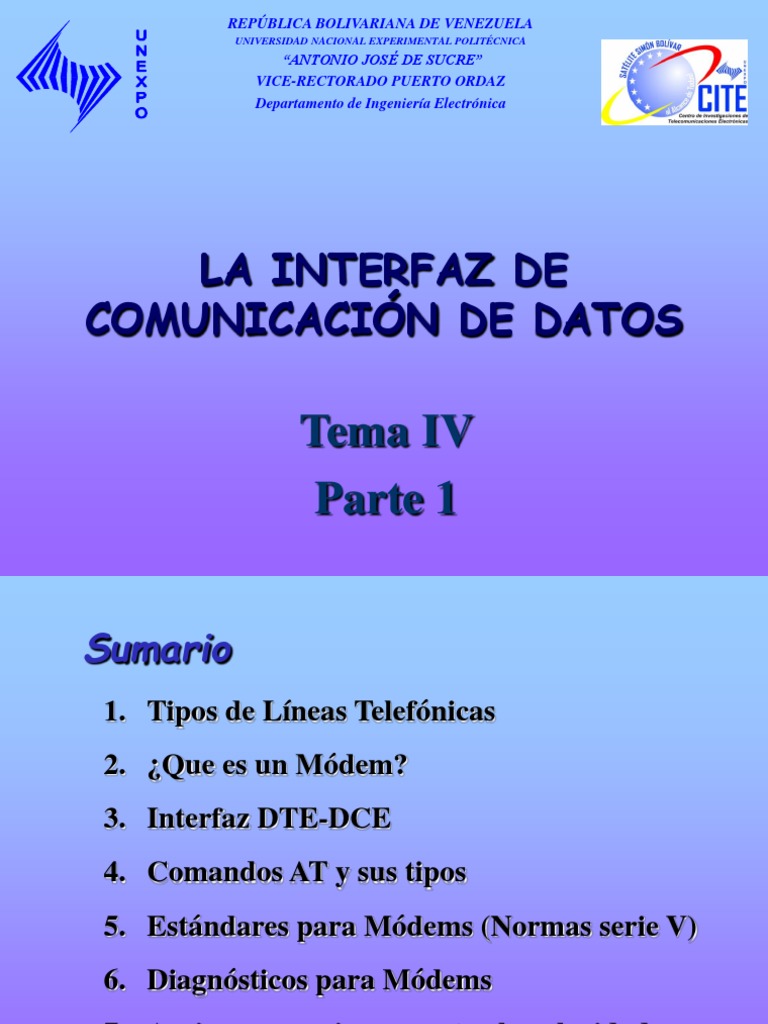 TEMA 4 La Interfaz de Datos y Modems Parte 1 | PDF | Módem | Electrónica