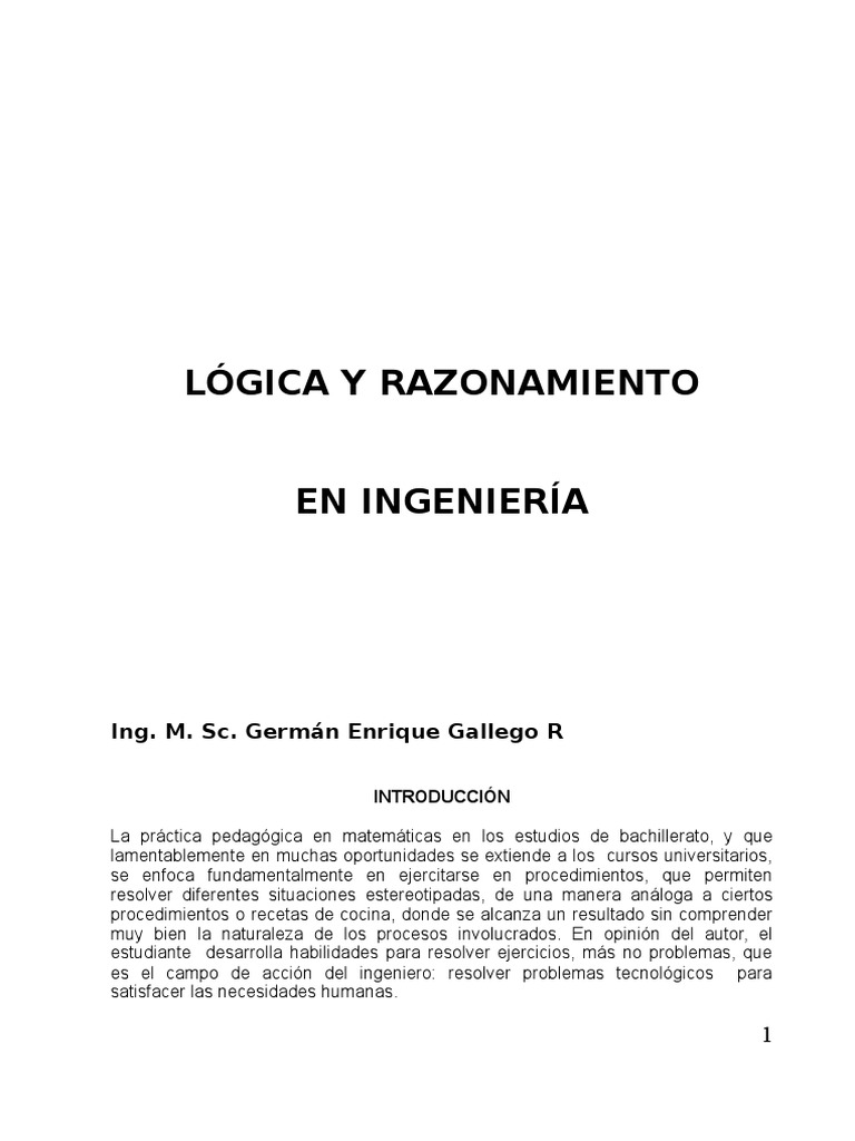 Logica y Razonamiento en Ingenieria | PDF | Proposición | Axioma