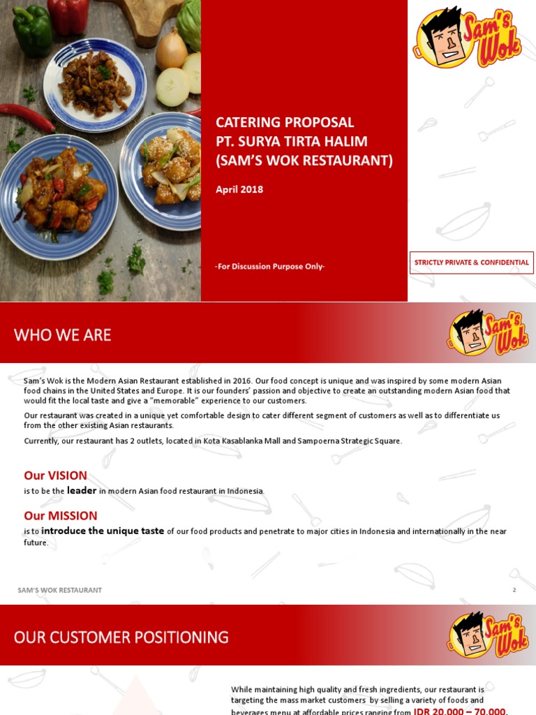 Catering Proposal for Sam's Wok | PDF | Thai Cuisine | Food And Drink ...