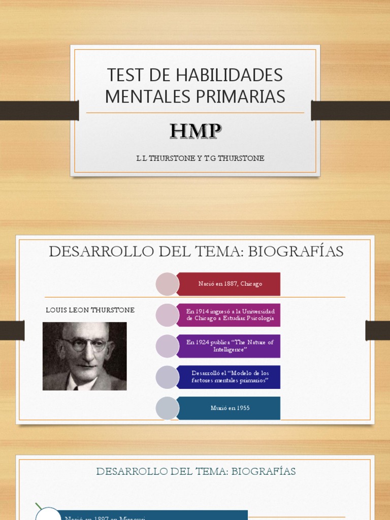 Test de Habilidades Mentales Primarias | Inteligencia | Neuropsicología