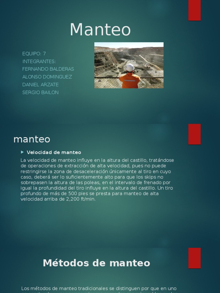 Definición y Métodos de Manteo Minero | PDF | Excavación (Arqueología ...