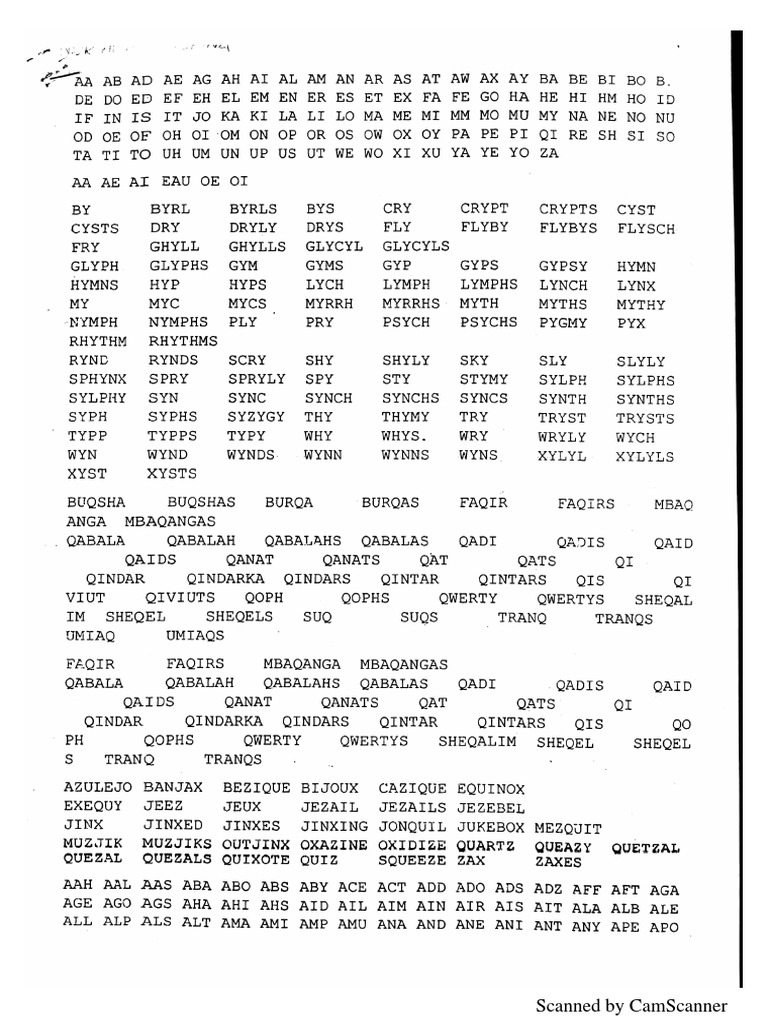 Scrabble Words | PDF | Leisure | Chess