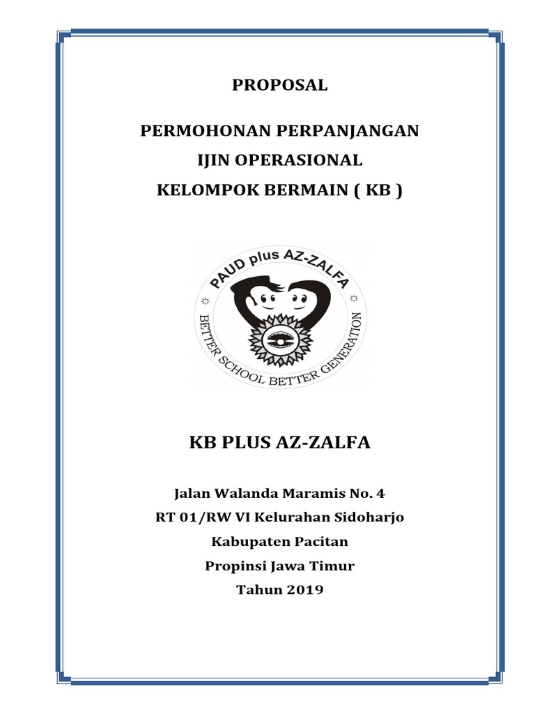 Proposal Ijin Operasional KB 2019 | PDF