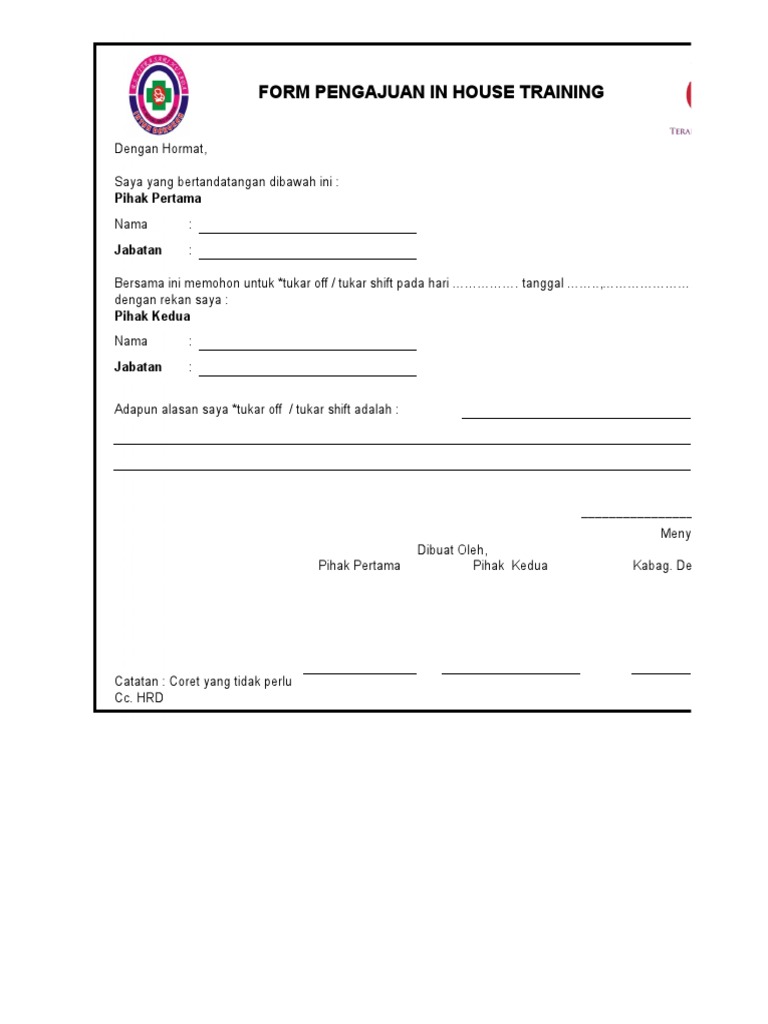 Form Tukar Libur | PDF