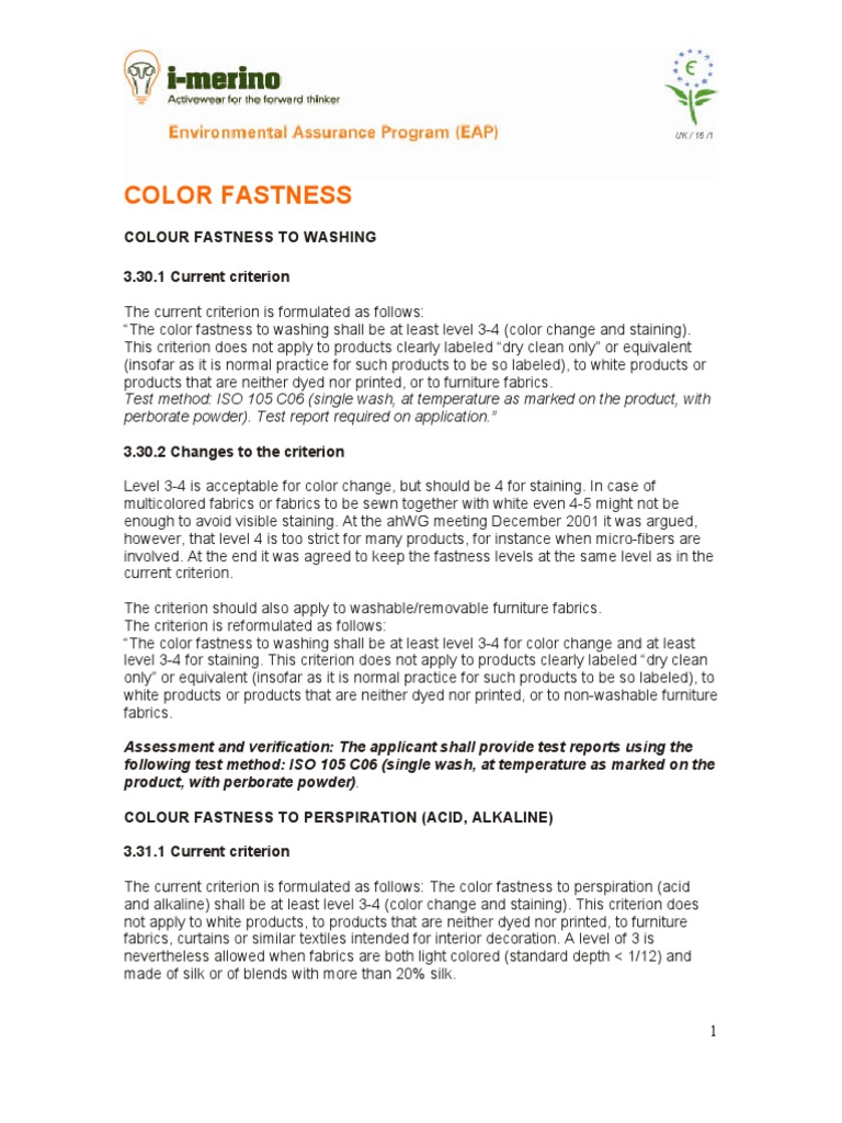 Color Fastness PDF v1 | PDF | Curtain | Textiles
